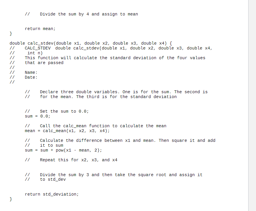 Solved + In n Project Write a program that calculates mean | Chegg.com