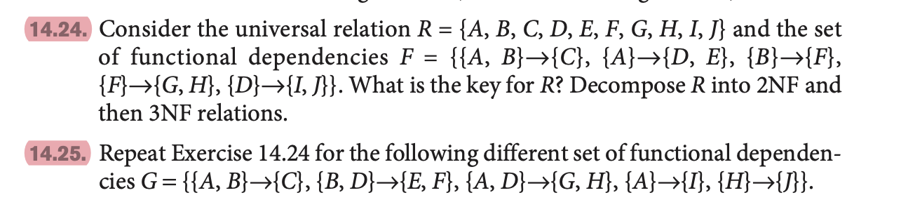 Solved 14.24. Consider the universal relation | Chegg.com