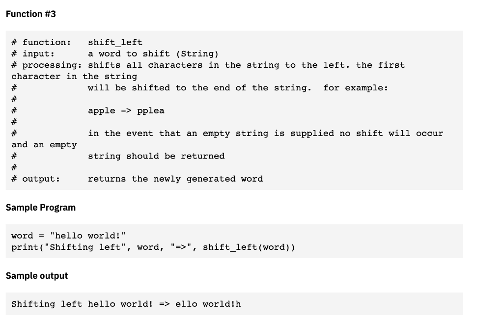 Solved For this part you will be writing a series of | Chegg.com