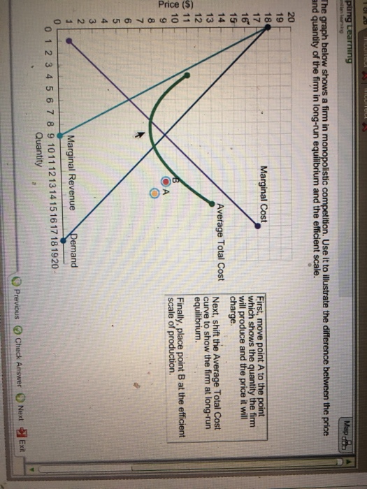Solved pting tearmrig The graph below shows a firm in | Chegg.com