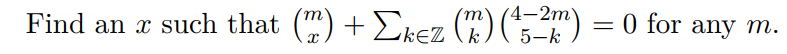 Solved (½) Σκεz (m) (452m) Find an x such that (m²) + Σkez = | Chegg.com