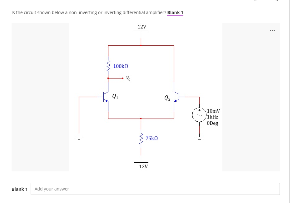 Solved Is the circuit shown below a non-inverting or | Chegg.com