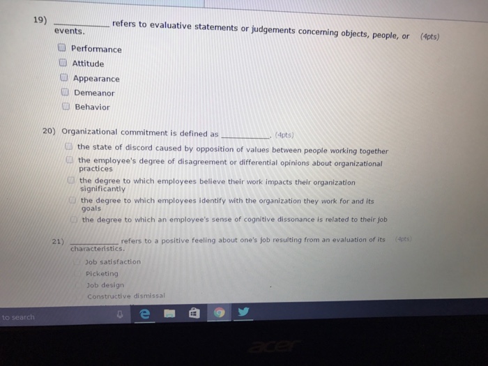 Solved __Refers to evaluative statements or judgements | Chegg.com