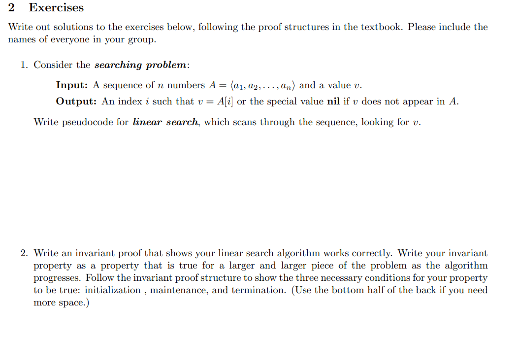 Solved 2 Exercises Write out solutions to the exercises | Chegg.com