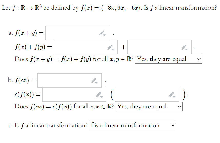 Solved et f:R→R3 be defined by f(x)= −3x,6x,−5x . Is f a | Chegg.com