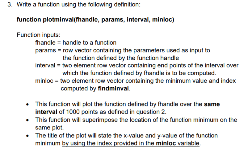3. Write a function using the following definition: | Chegg.com