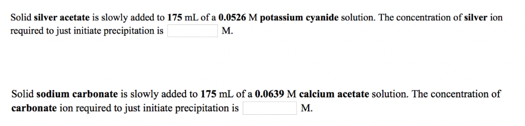 Solved Solid silver acetate is slowly added to 175 mL of a | Chegg.com