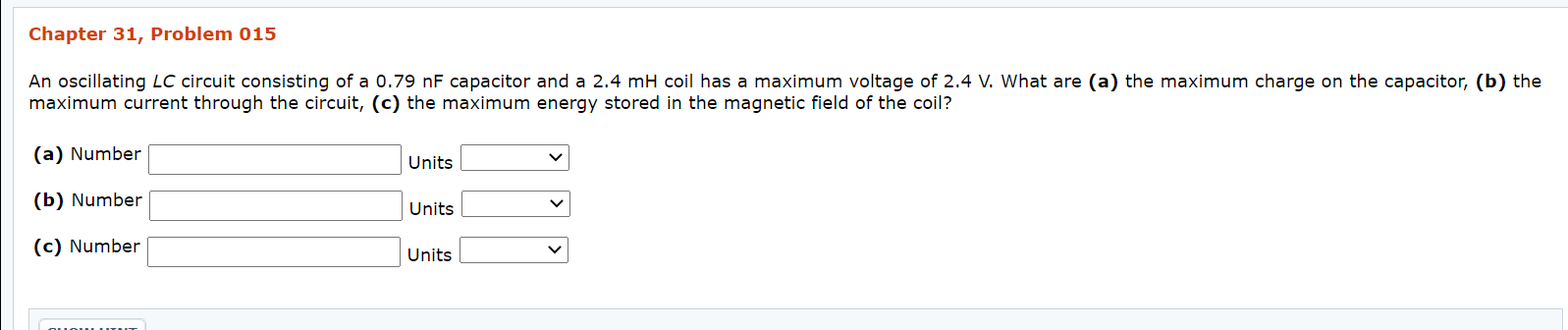Solved Chapter 31, Problem 015 An oscillating LC circuit | Chegg.com