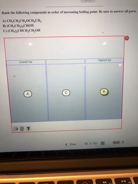 Solved Rank the following compounds in order of increasing | Chegg.com