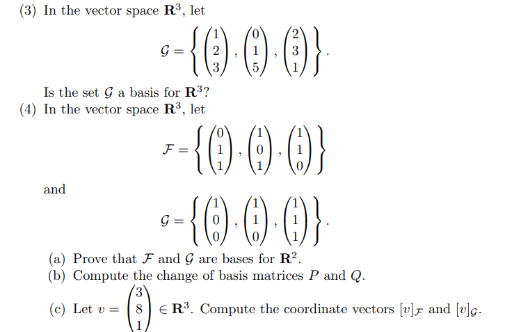 Solved (3) ﻿In the vector space R3, | Chegg.com