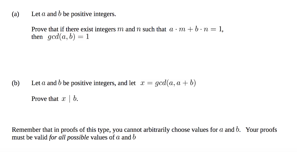 Solved Let a and b be positive integers (a) Prove that if | Chegg.com