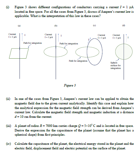 Solved Figure 3 shows different configurations of conductors | Chegg.com