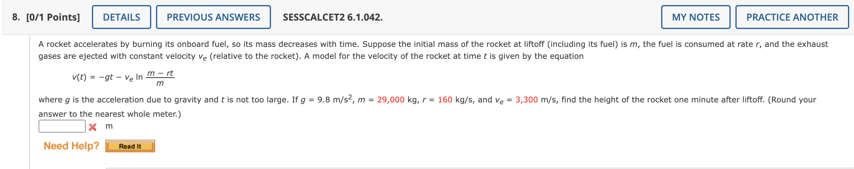 Solved gases are ejected with constant velocity ve (relative | Chegg.com