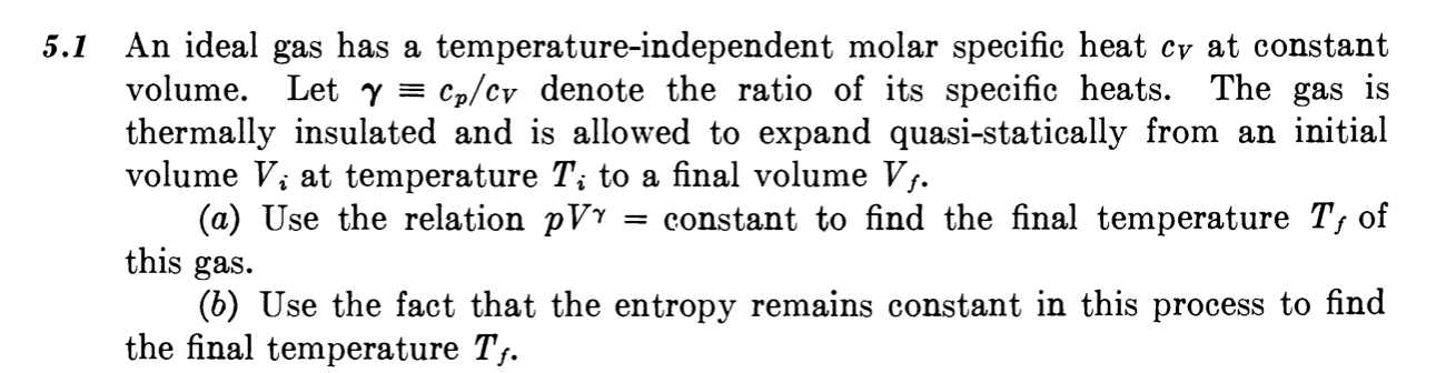 Solved .1 An ideal gas has a temperature-independent molar | Chegg.com