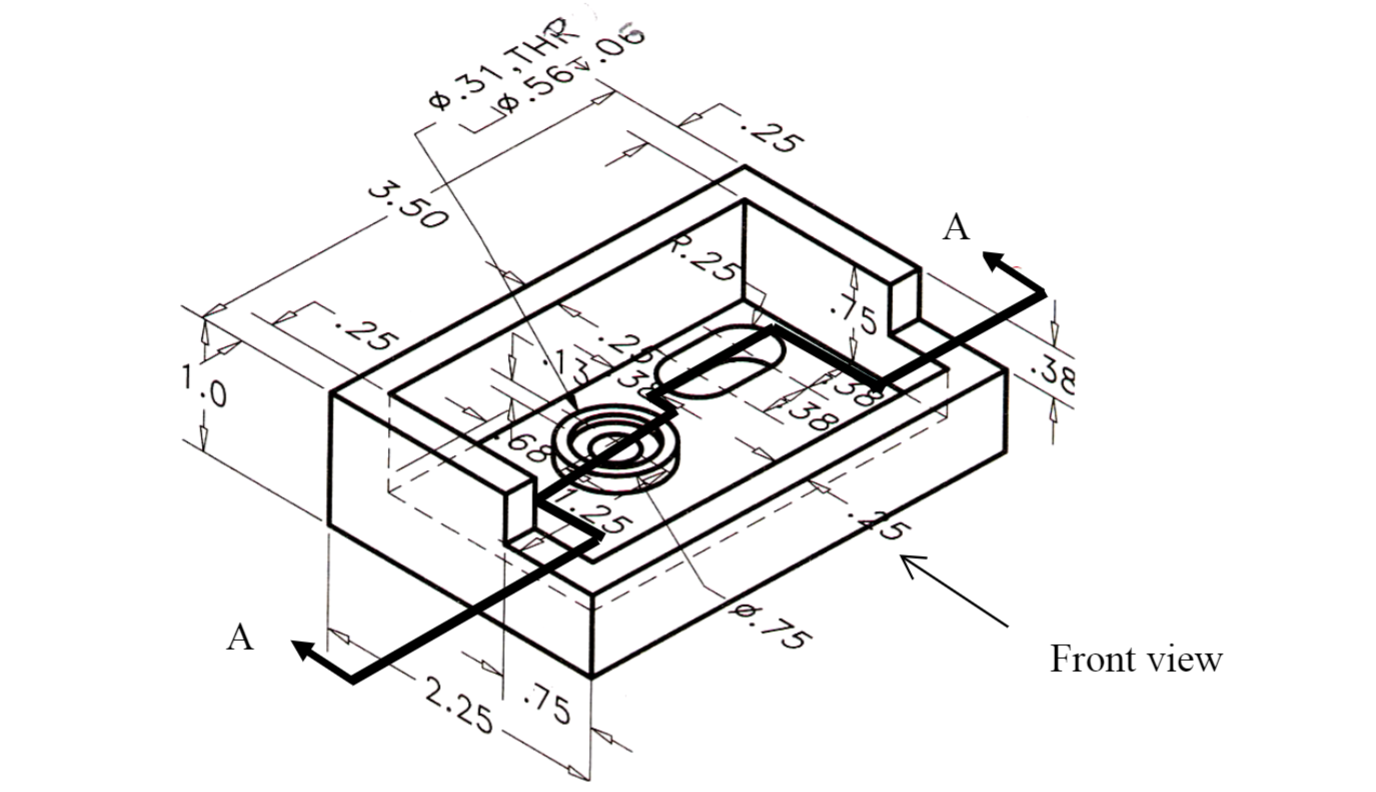 Solved Model the object shown below. Extract 2D shop | Chegg.com