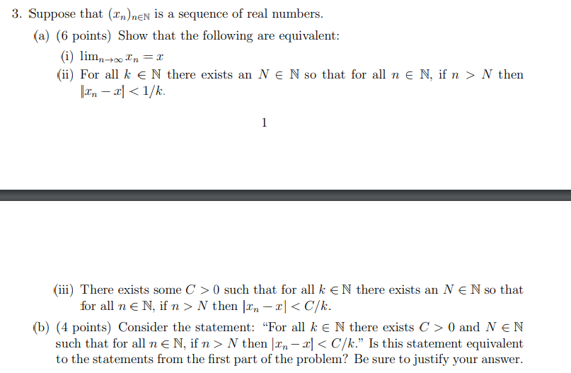 Solved 3. Suppose that (xn)n∈N is a sequence of real | Chegg.com