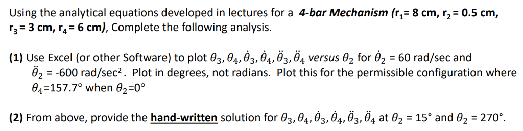 Using the analytical equations developed in lectures | Chegg.com