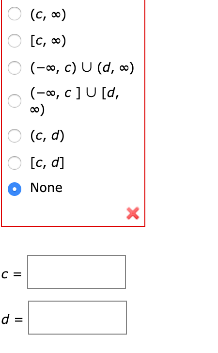 Solved Let f (x) = 5eX – 4x The function f is increasing on | Chegg.com
