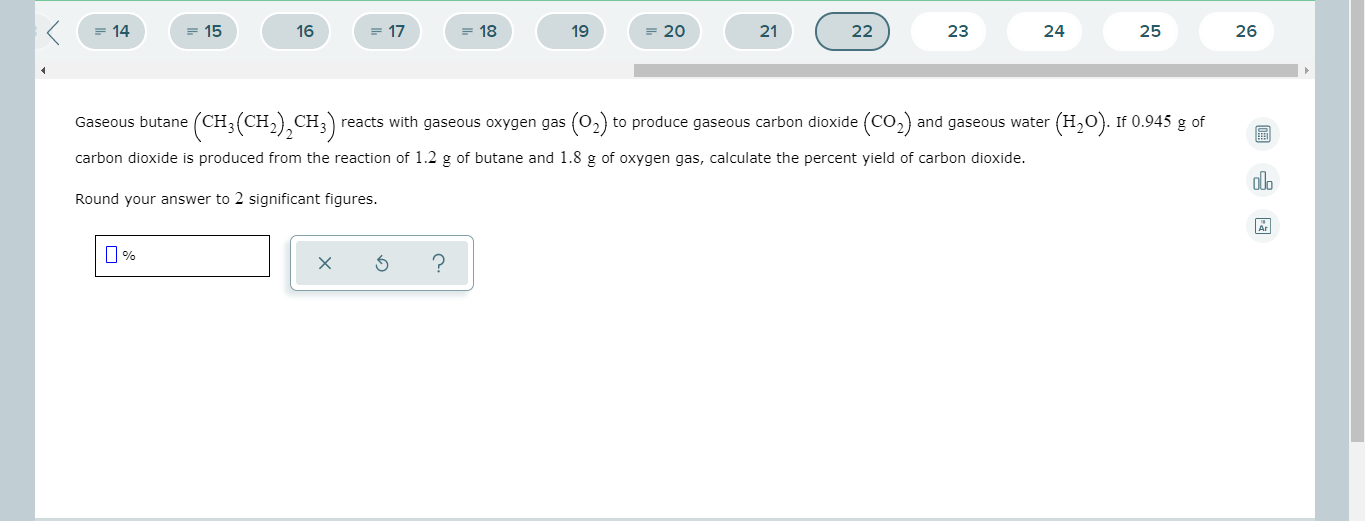 Solved = 14 15 16 17 = 18 19 = 20 21 22 23 24 25 26 Gaseous | Chegg.com