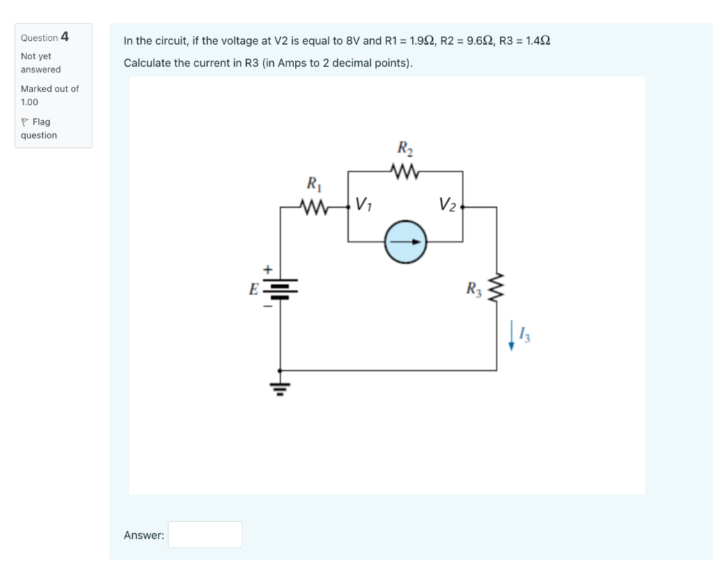 [Solved]: In the circuit, if the voltage at ( mathrm{V}