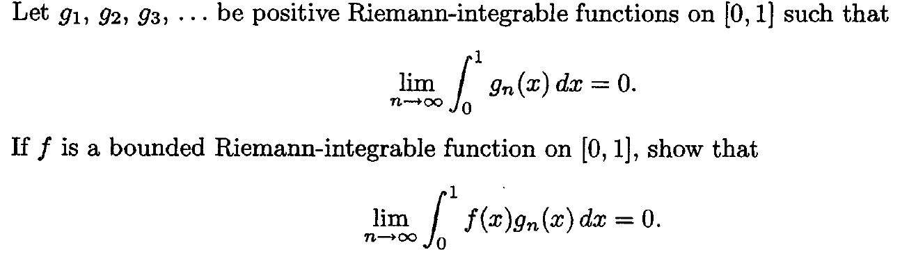 Solved Let 91, 92, 93, ... be positive Riemann-integrable | Chegg.com