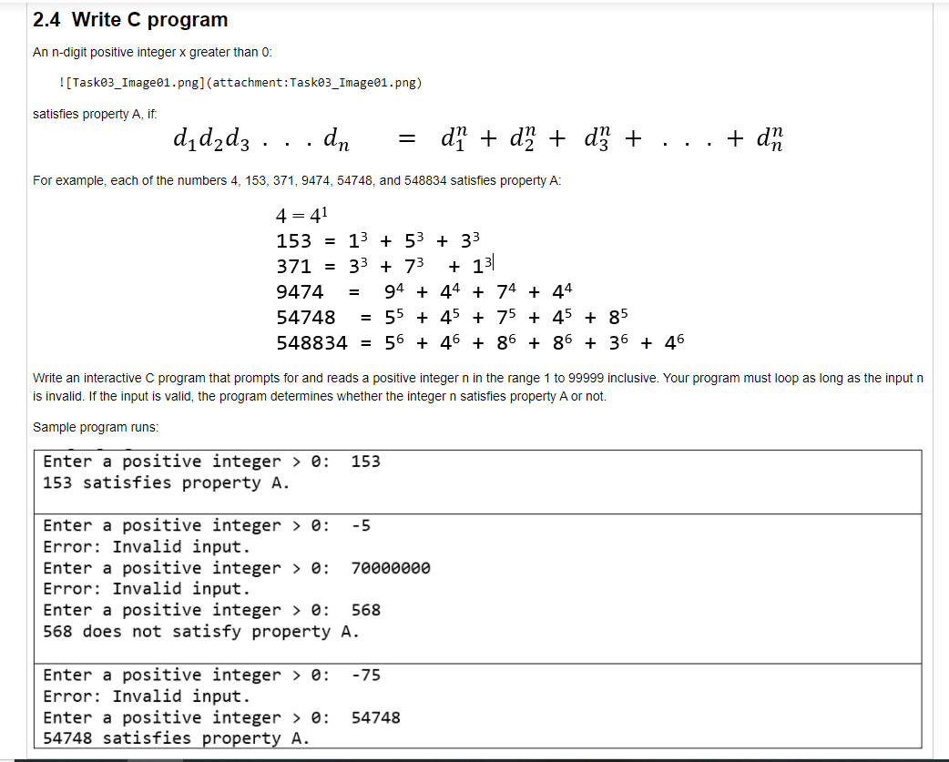 Solved 2.4 Write C program An n-digit positive integer x | Chegg.com