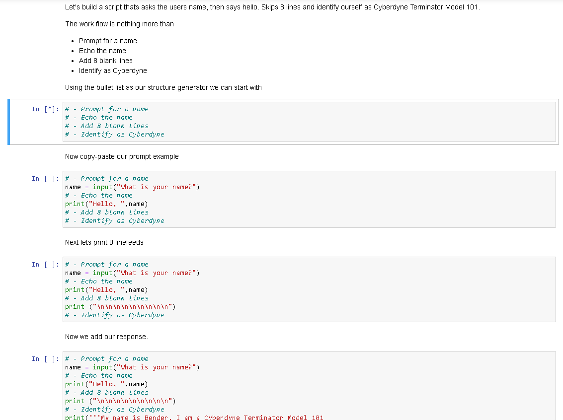 Solved Let's build a script thats asks the users name, then | Chegg.com