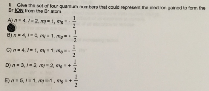 Solved Give the set of four quantum numbers that could | Chegg.com