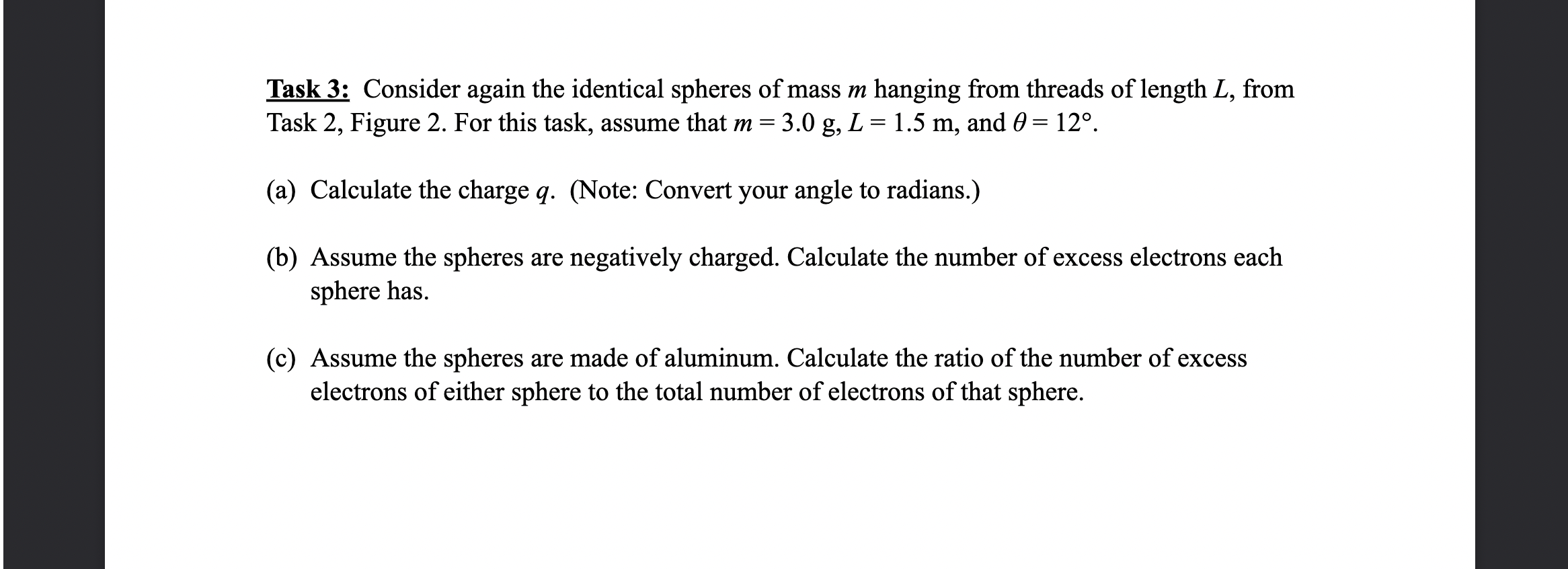 Task 3: Consider again the identical spheres of mass | Chegg.com