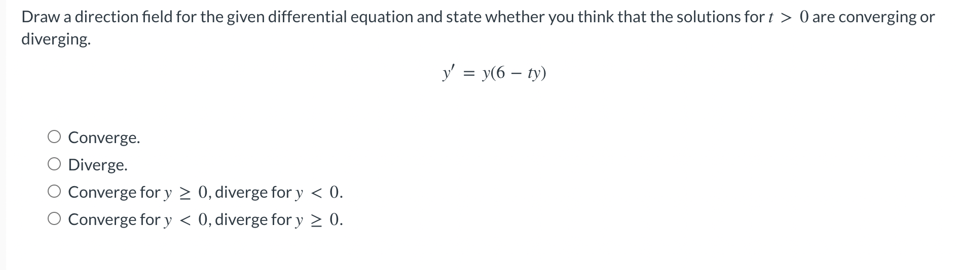 Solved Draw a direction field for the given differential | Chegg.com