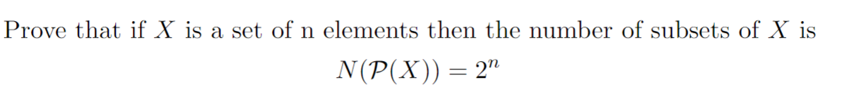 Solved Prove that if X is a set of n elements then the | Chegg.com