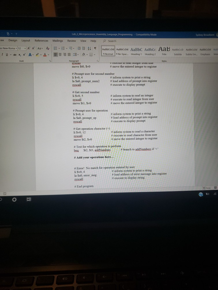 Solved Lab_2_Microprocessor_Assembly Language Programming | Chegg.com