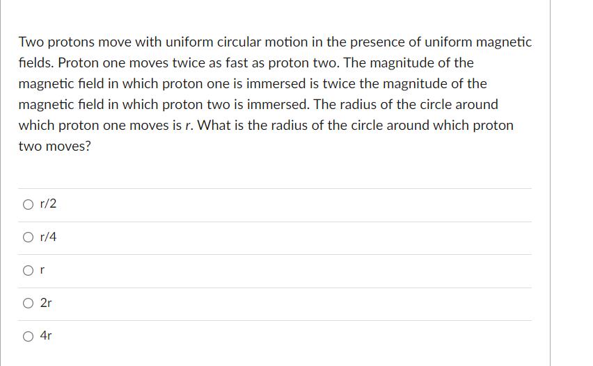 Solved Two protons move with uniform circular motion in the | Chegg.com