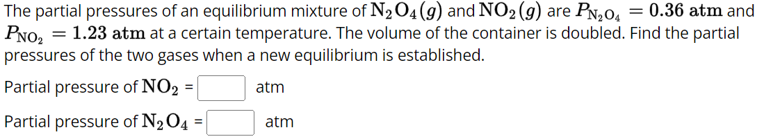 Solved The partial pressures of an equilibrium mixture of | Chegg.com