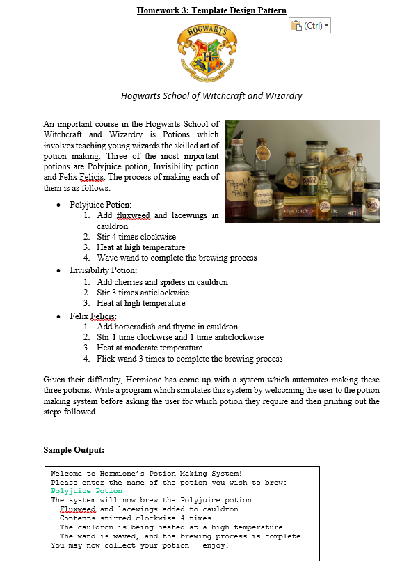 Solved Homework 3: Template Design Pattern Hogwarts School | Chegg.com