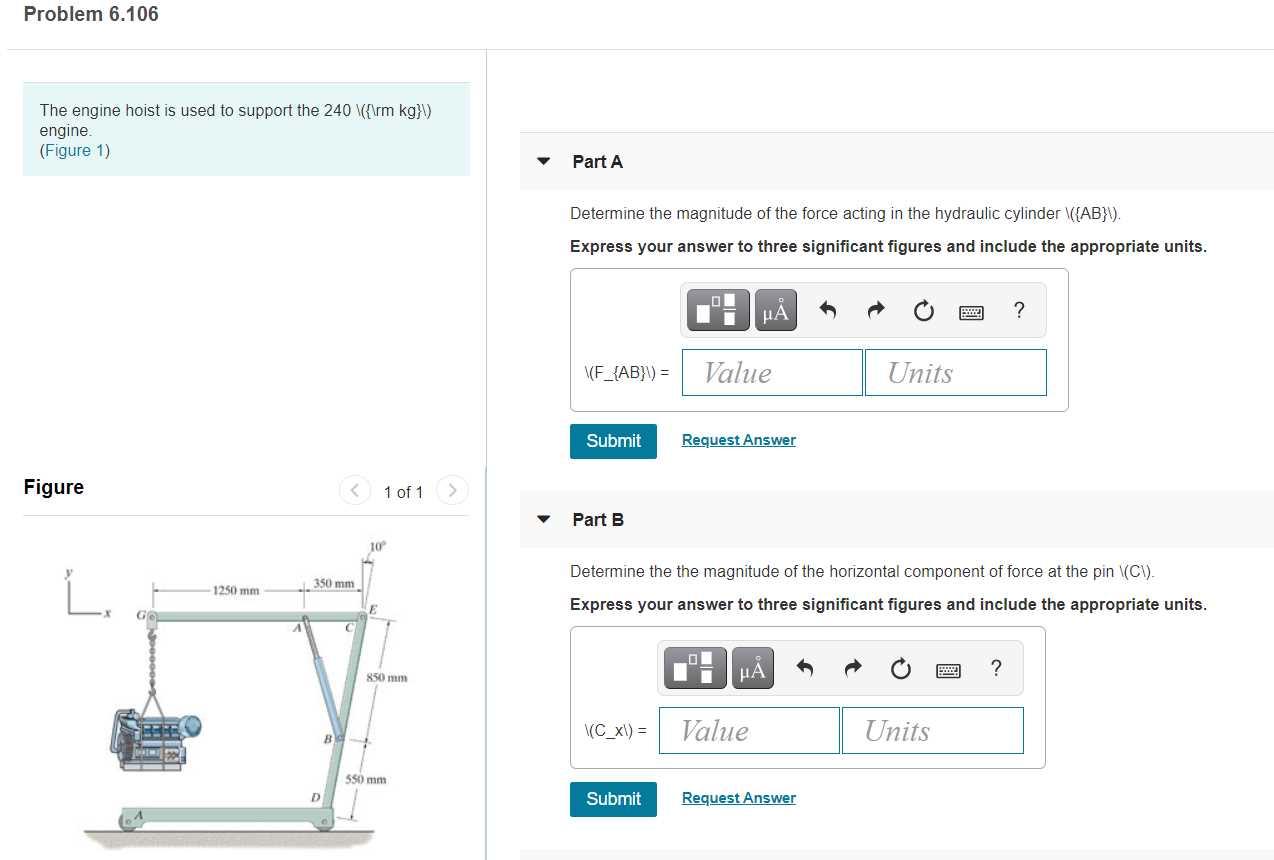 Solved Problem 6.106 The engine hoist is used to support the | Chegg.com