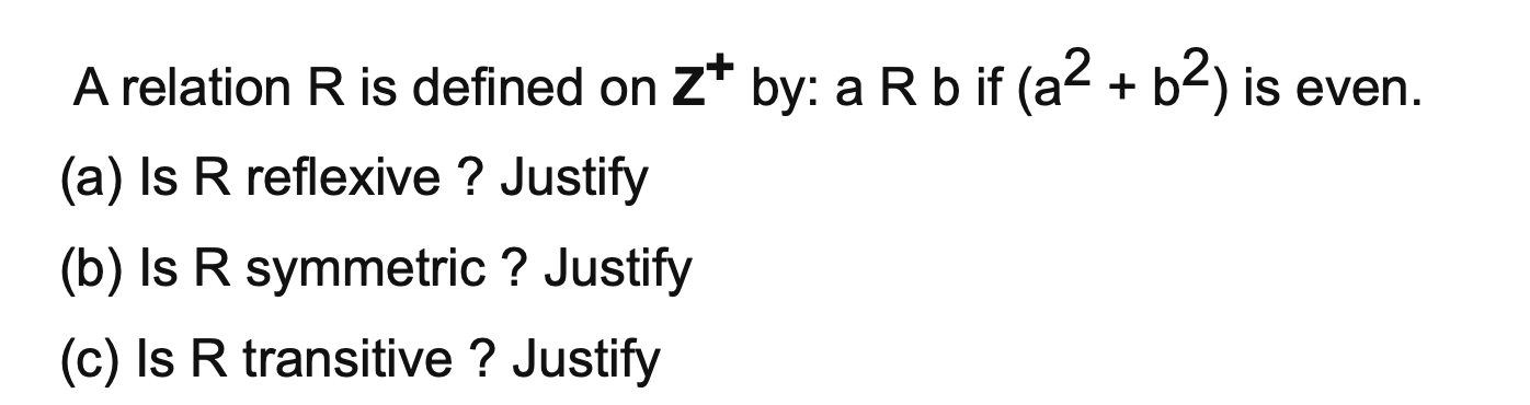 Solved A relation \\( R \\) is defined on \\( | Chegg.com