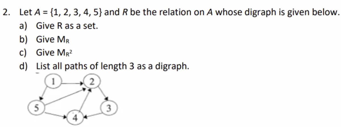 Solved Let A={1,2,3,4,5} ﻿and R ﻿be the relation on A whose | Chegg.com