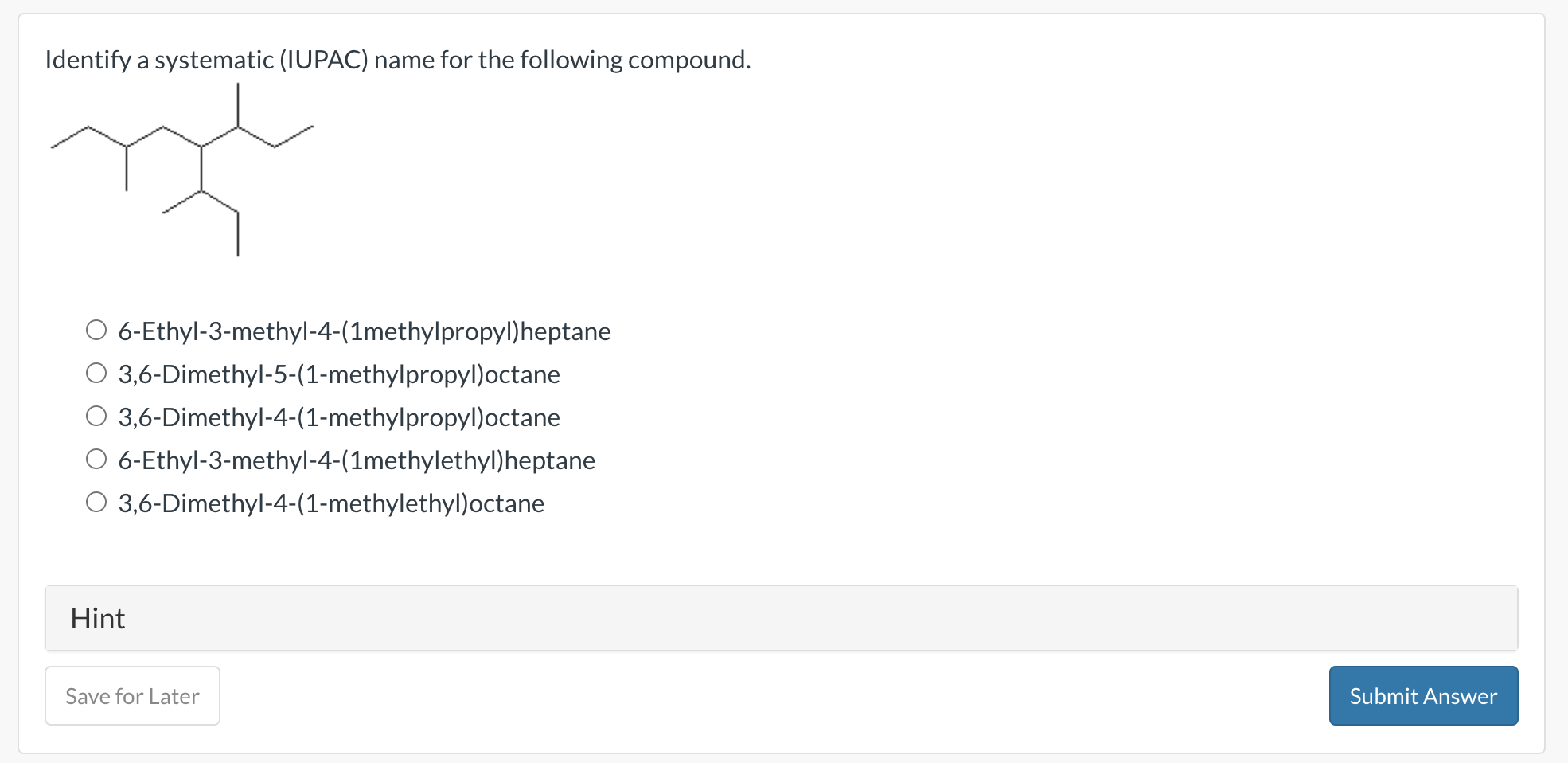 Solved Identify a systematic (IUPAC) ﻿name for the following | Chegg.com
