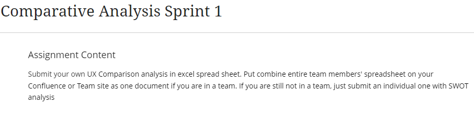 Solved Comparative Analysis Sprint 1 Assignment Content | Chegg.com