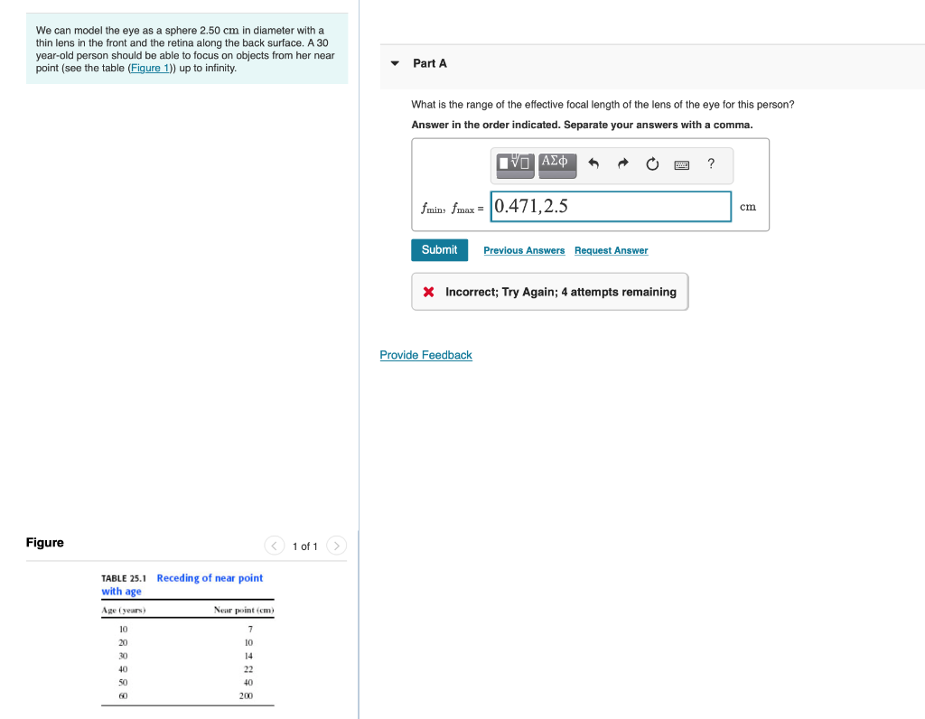 Solved We Can Model The Eye As A Sphere 2 50 Cm In Diameter Chegg