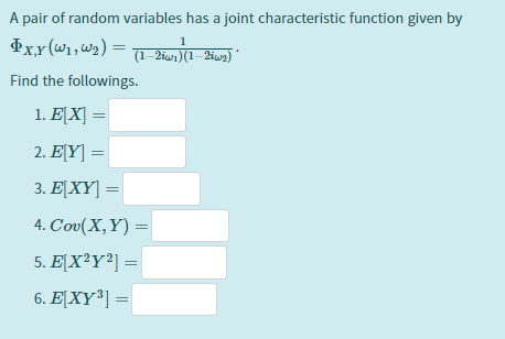 Solved A pair of random variables has a joint characteristic | Chegg.com