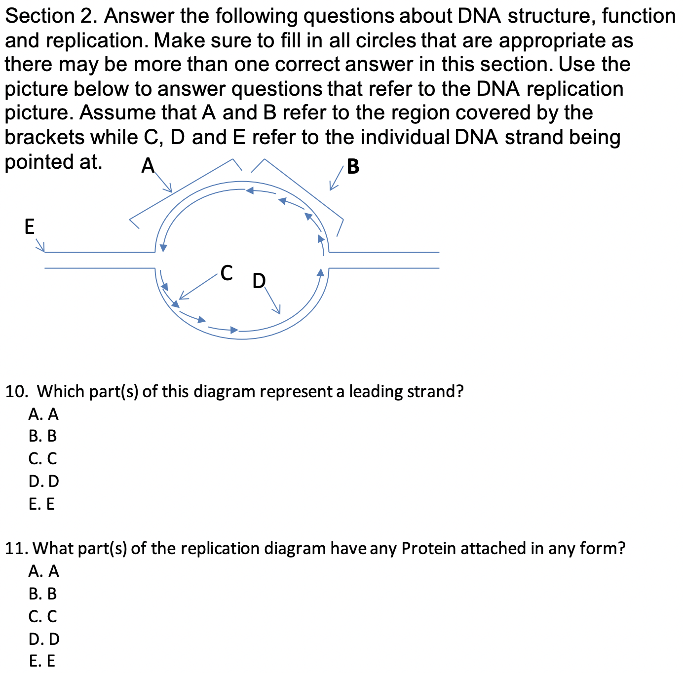 Section 2. Answer the following questions about DNA | Chegg.com