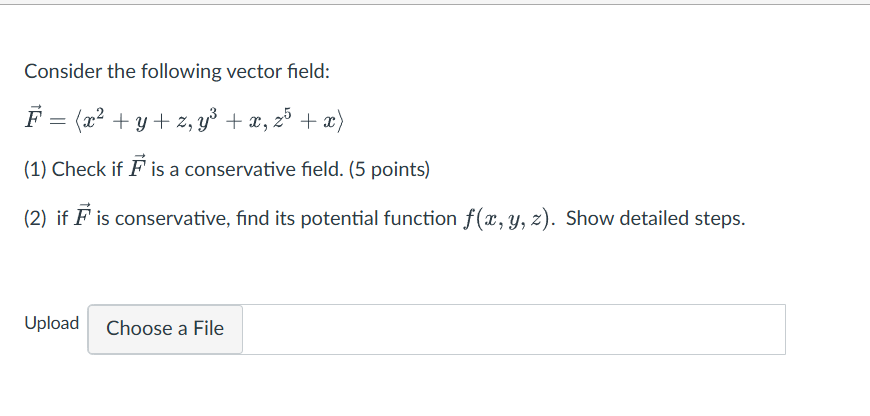 Solved Consider the following vector | Chegg.com
