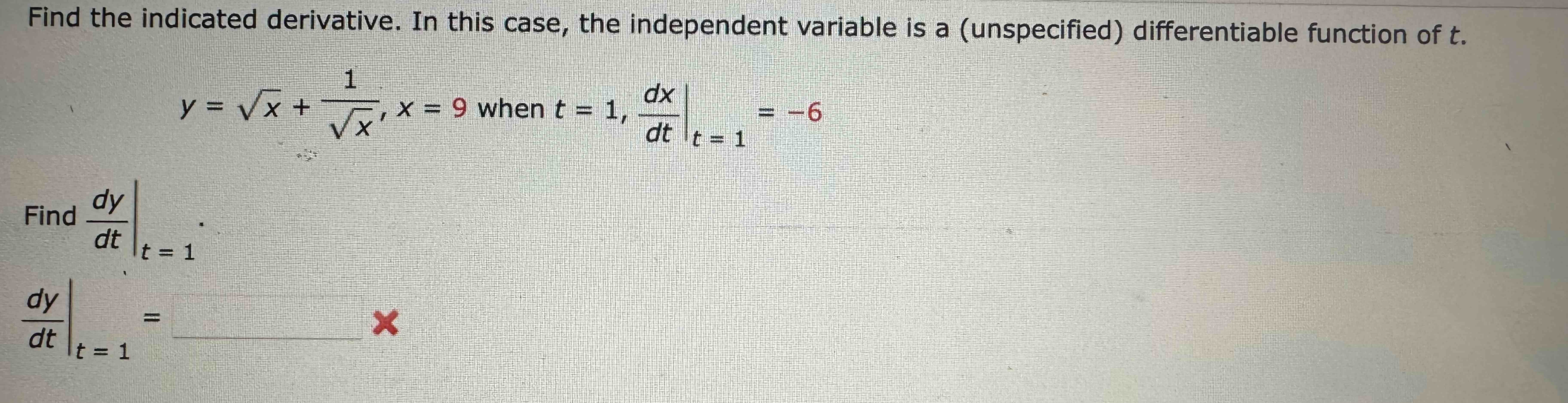 Solved Find the indicated derivative. In this case, the | Chegg.com