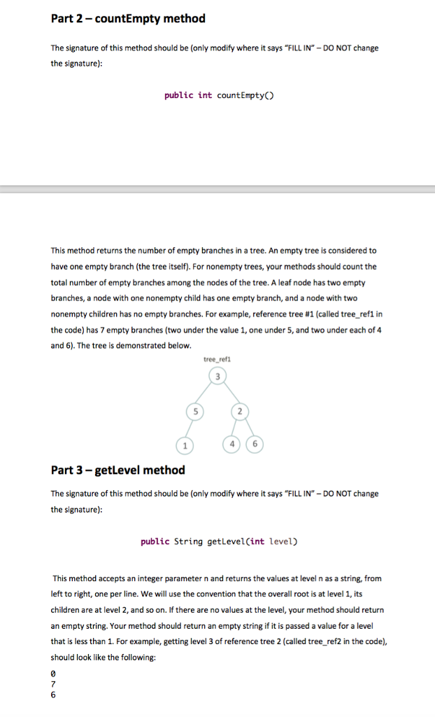 Solved In java language. I need help with the methods in | Chegg.com