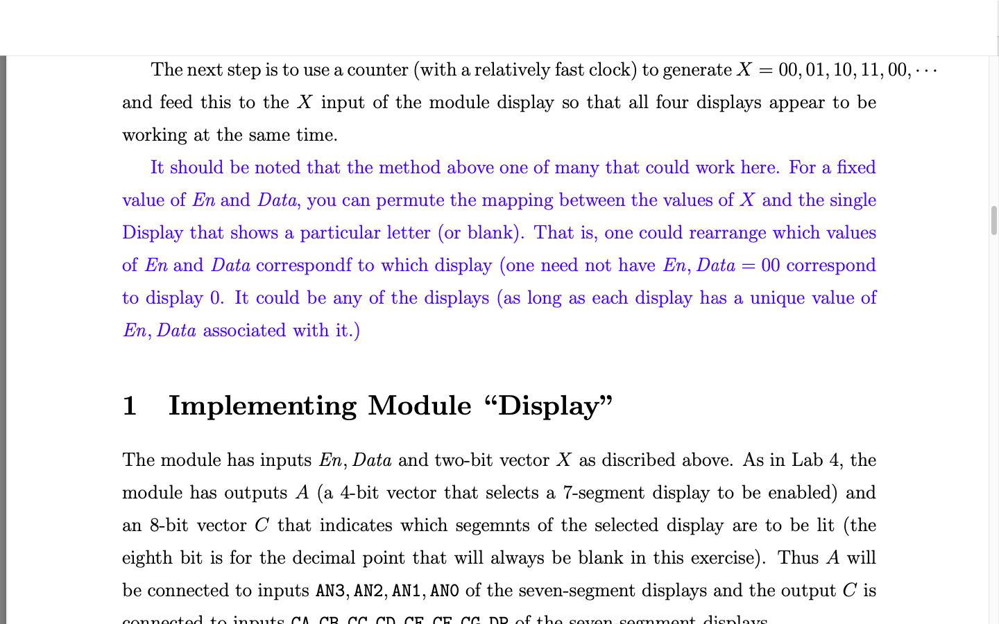 Solved Please write the Verilog code for module Disp-αβ | Chegg.com
