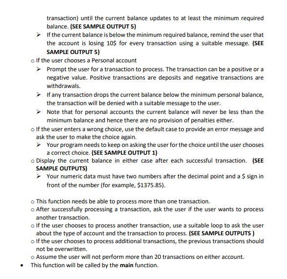 Solved 10. Write a function named process_account. It | Chegg.com