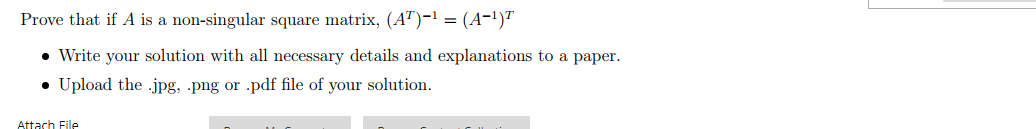 Solved Prove that if A is a non-singular square matrix, | Chegg.com