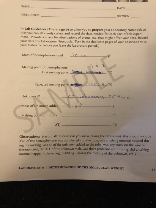 Solved NAME: DATE INSTRUCTOR- SECTION: In-Lab Guidelines | Chegg.com